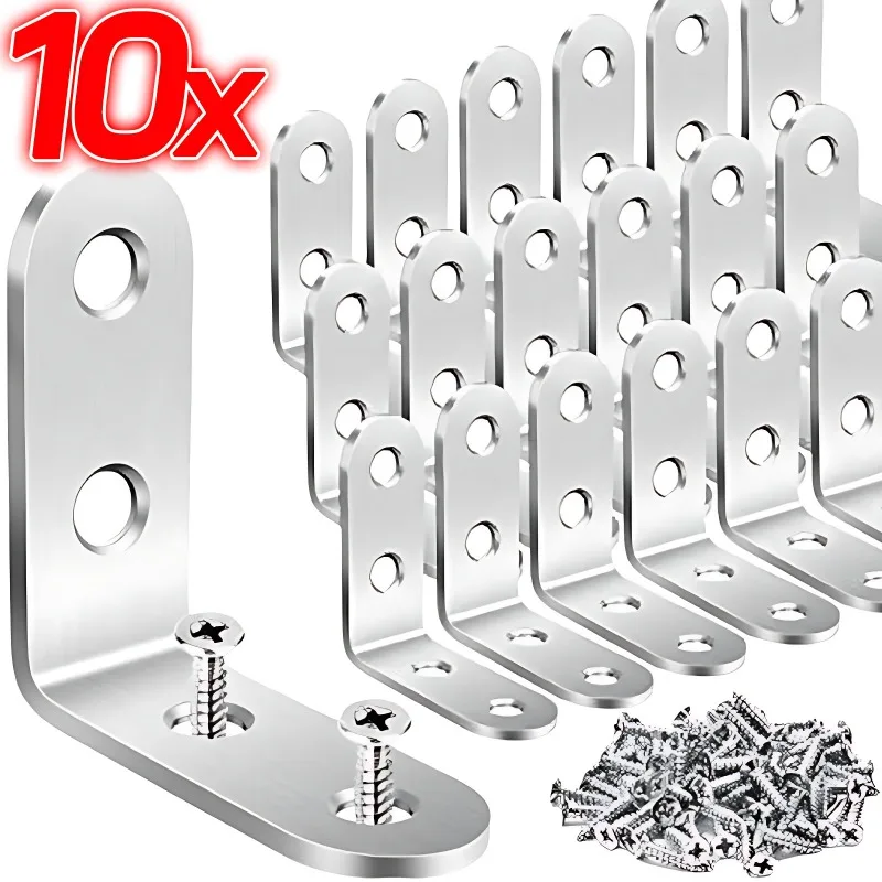 10-1PCS-Stainless-Steel-90-Degree-Right-Angle-Brackets-Fasteners ...