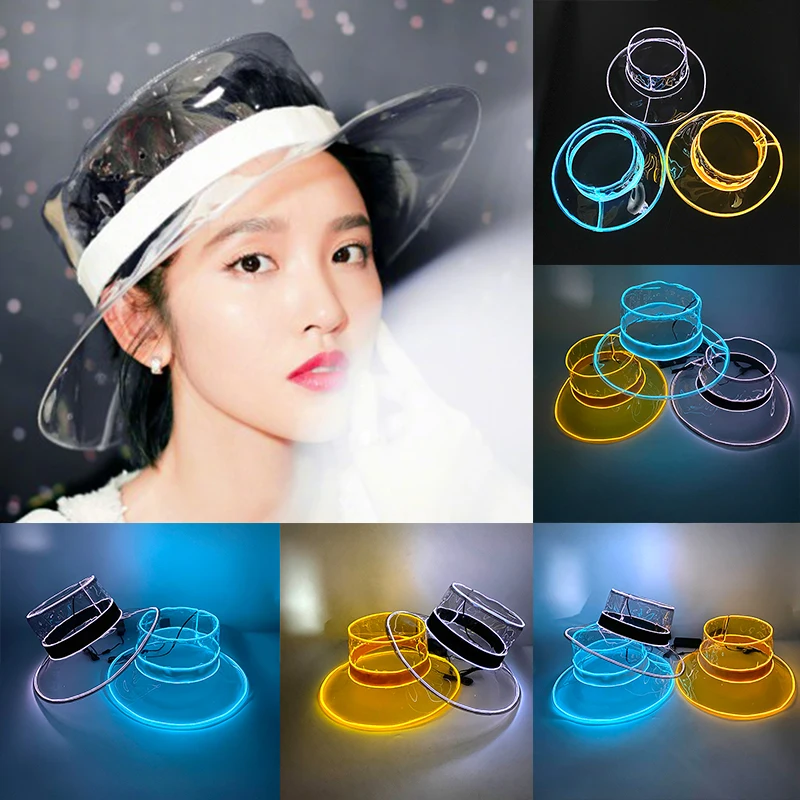 LED-light-up-Trendy-hat-glowing-in-the-dark-Transparent-PVC-cap ...