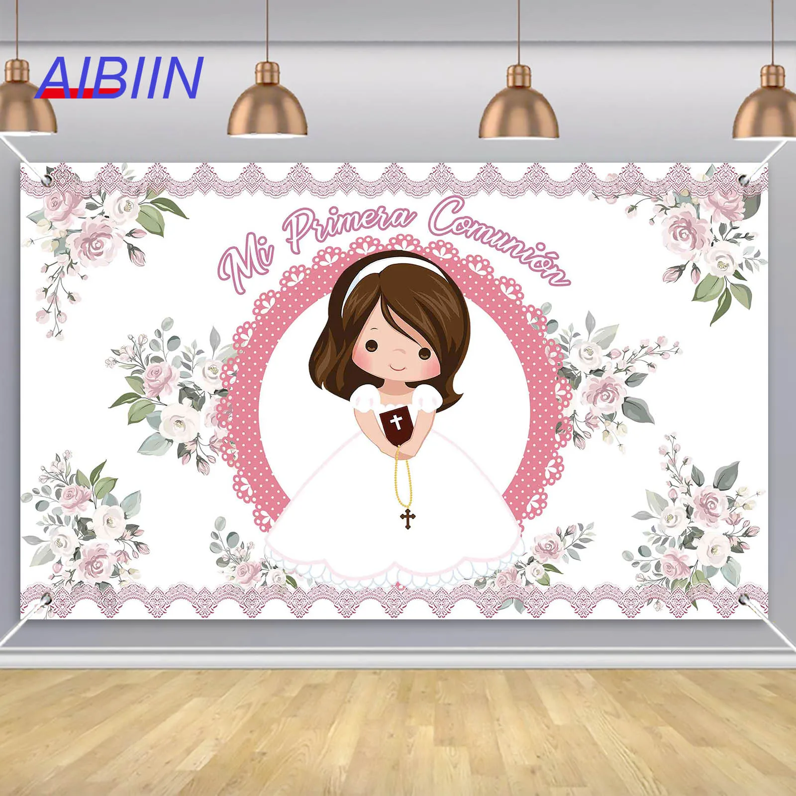 AIBIIN-fondo-Floral-para-primera-comuni-n-cartel-con-agujeros-decoraci ...