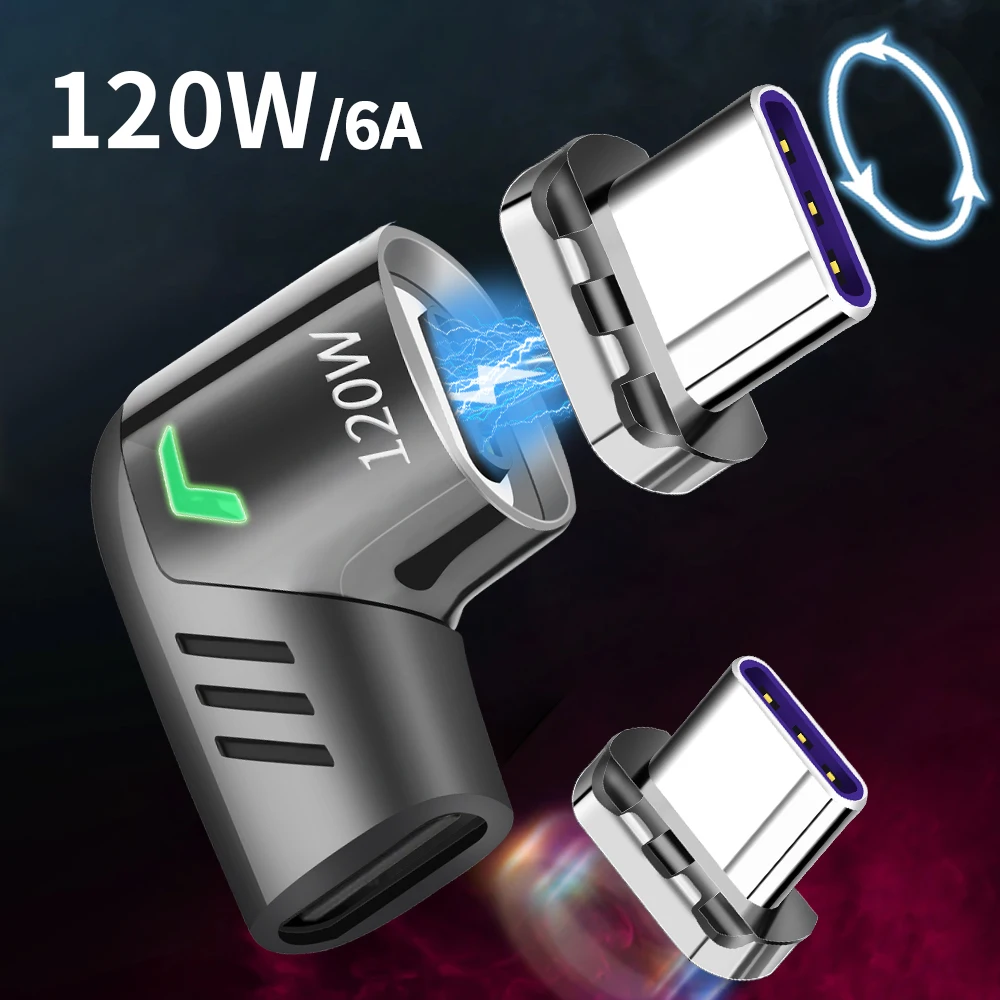 USB-C-Magnetic-Charger-Cable-Replacement-Plugs-360-Rotating-Type-C ...