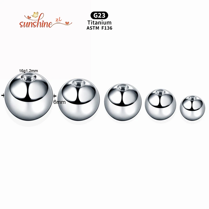 10Ps G23 Titanium Puncture Accessories Round Ball Set Auger Perforated ...