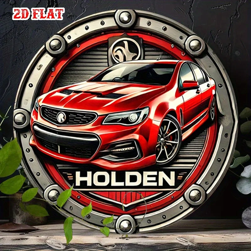 2D Flat, Round Holden Car Aluminum Metal Tin Sign - Retro 7.87" Rustic ...