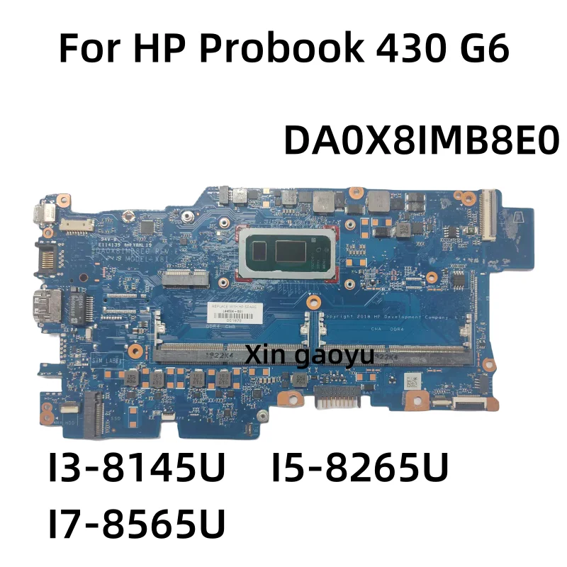 DA0X8IMB8E0-Original-For-HP-Probook-430-G6-Laptop-Motherboard-With-I3 ...