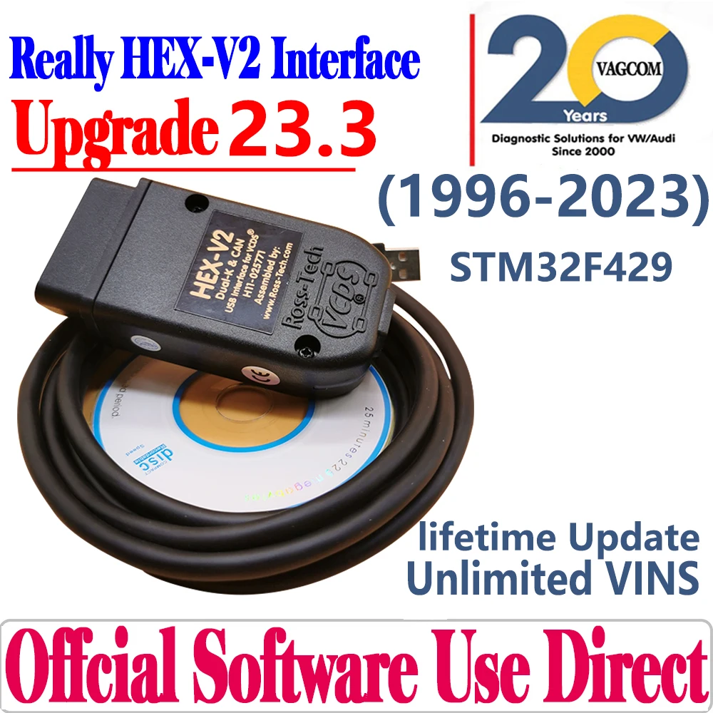 【1996-2022】 Real Hex V2 VAGCOM Hardware Usb Interface For Vag Com 22.9 ...