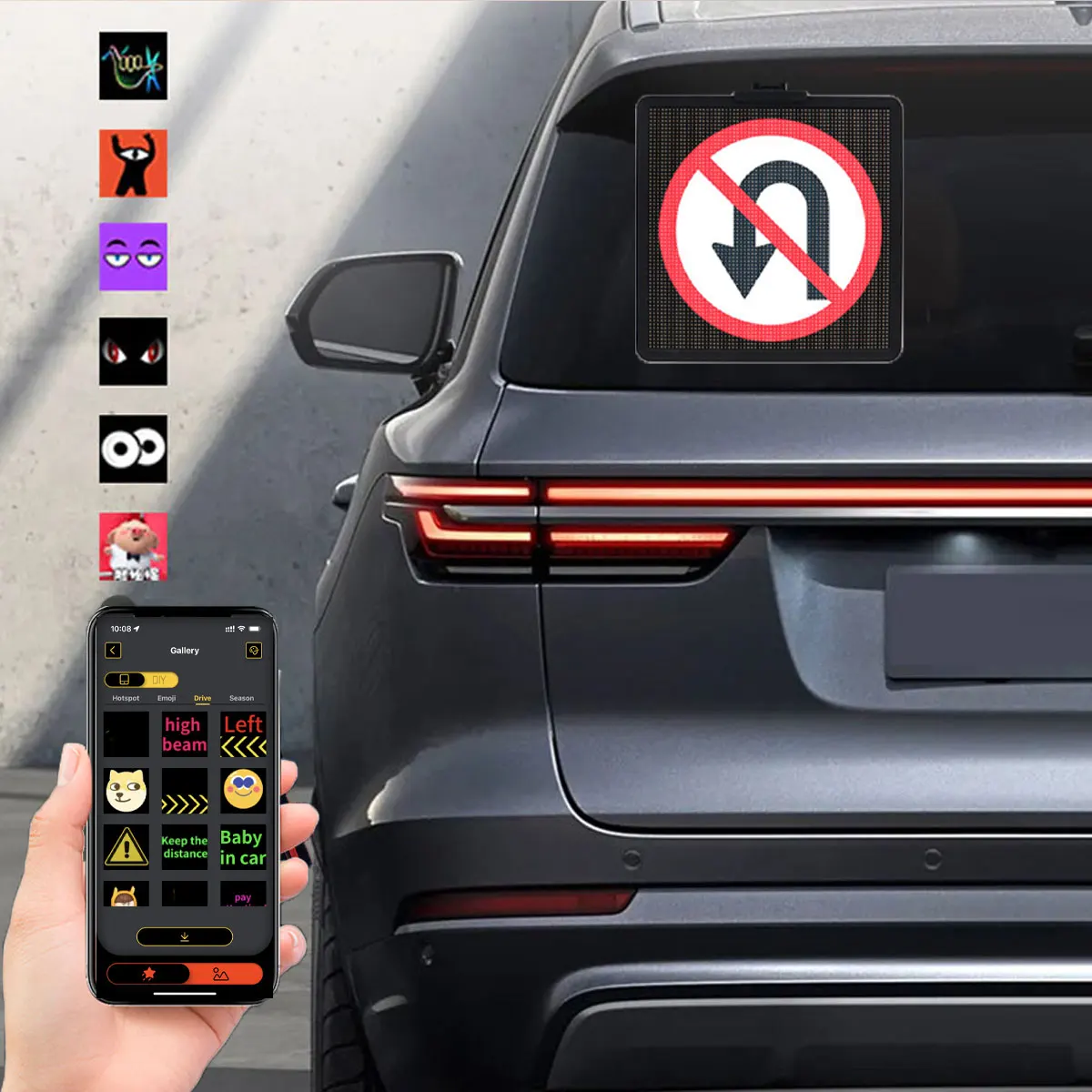 DIY-Car-LED-Sign-Smart-LED-Lamp-Mobile-Phone-Control-Car-Rear ...