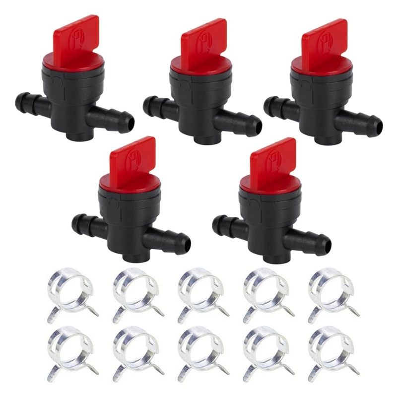5Pcs 494768 698183 Fuel Shut Off Valve With Clamp For 1/4 Inch Fuel ...