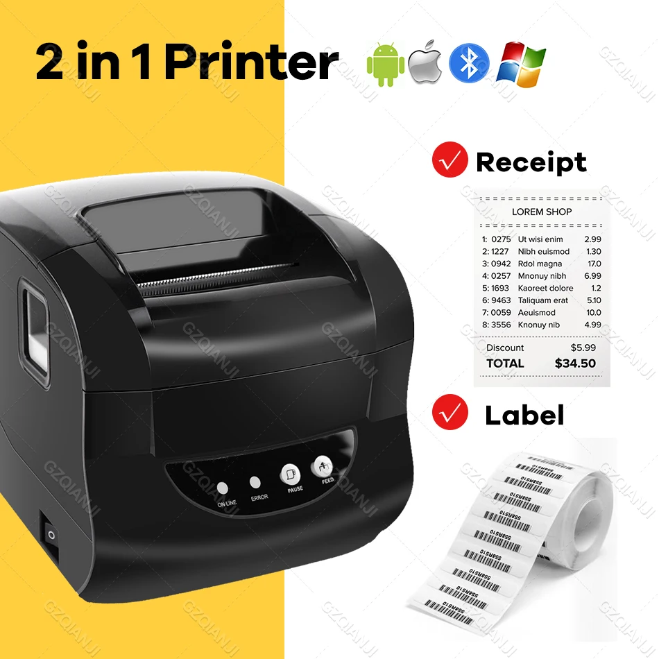 Xprinter-XP-365B-Label-Printer-Thermal-Barcode-Sticker-Printer-20-80mm ...