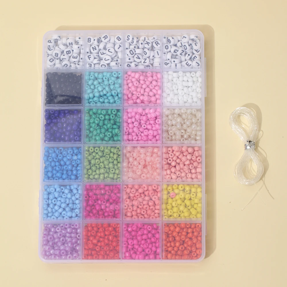 4mm-Glass-Seed-Beads-Box-Set-Beading-Stretch-Thread-Letter-Beads-for ...