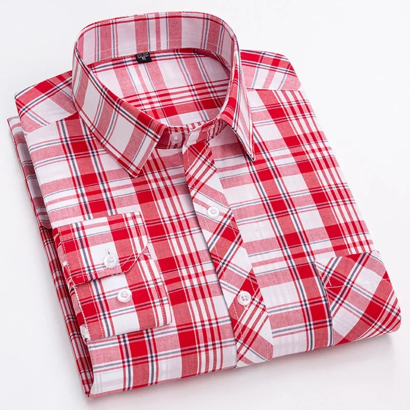 Camisa-lisa-formal-slim-fit-para-homens-100-algod-o-camisas-de-manga ...