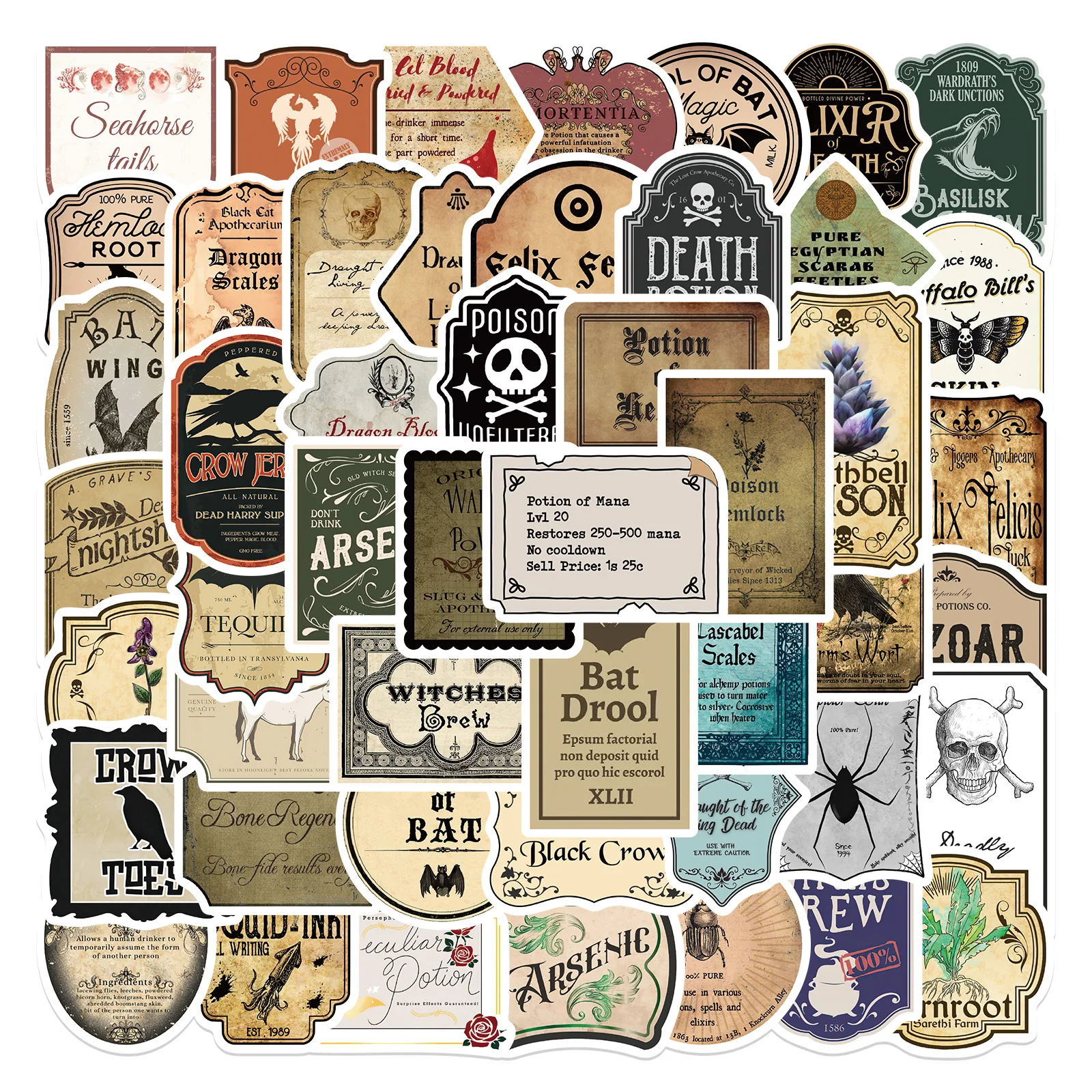 Apothecary Potion Labels | Potions Label Stickers | Gothic Witch ...