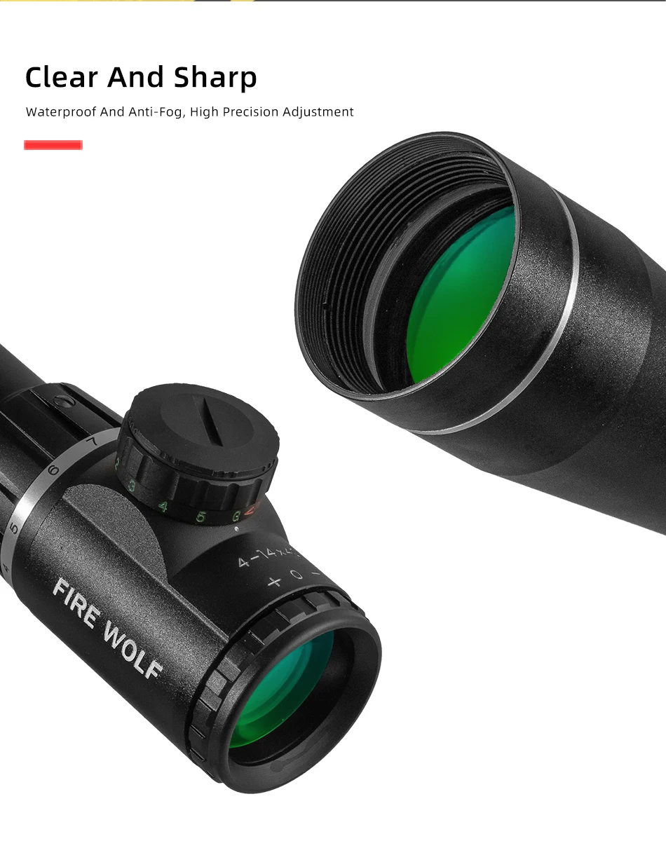 Fire Wolf 4-14X40 Red Green Cross Round Line Tactics Scope Hunting ...