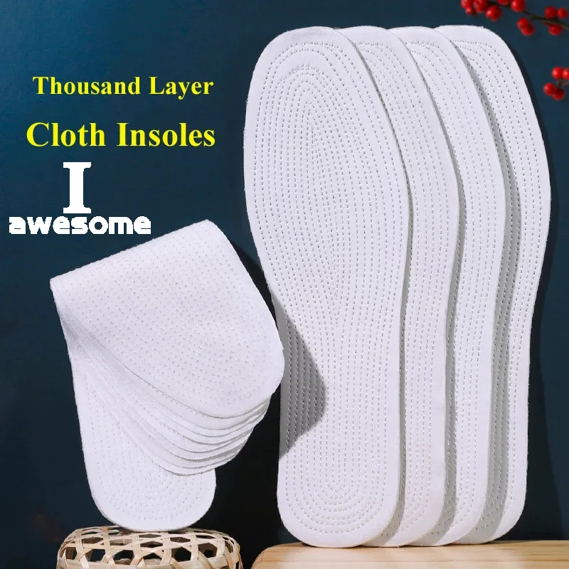 Health-Cloth-Insole-Breathable-Thousand-layers-Cloth-Sole-pads-Men ...