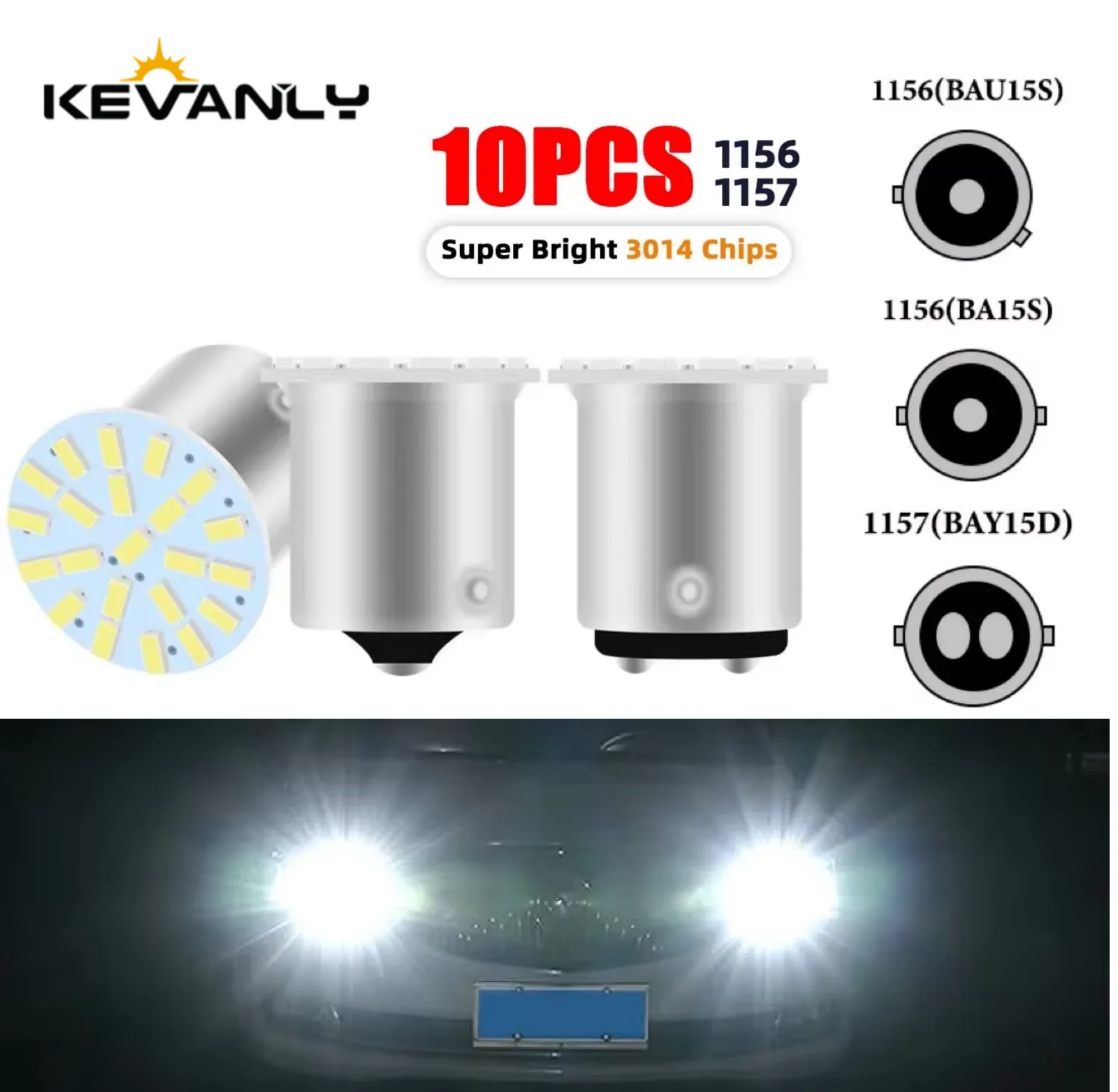 10PCS 1156 BA15S 1157BAY15D LED Bulbs 22SMD Canbus Car Lamp Brake Tail ...