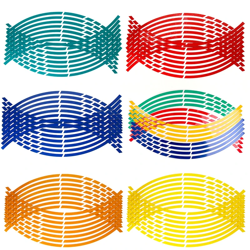 17"18" Reflective Motorcycle Car Wheel Tire Stickers Reflective Rim ...