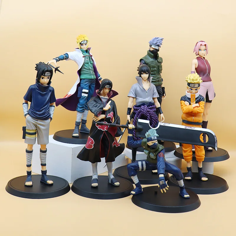 NARUTO Anime Hot 8 style15 28CM Stands Figure Itachi Sasuke Broadsword ...