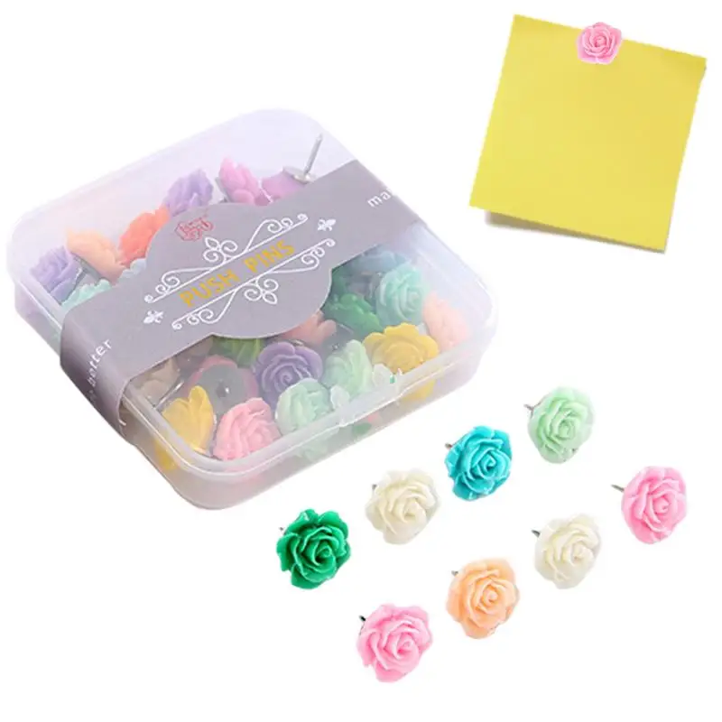 Decorative Push Pins 30 Count Thumb Tacks With Storage Case Cute Thumb ...