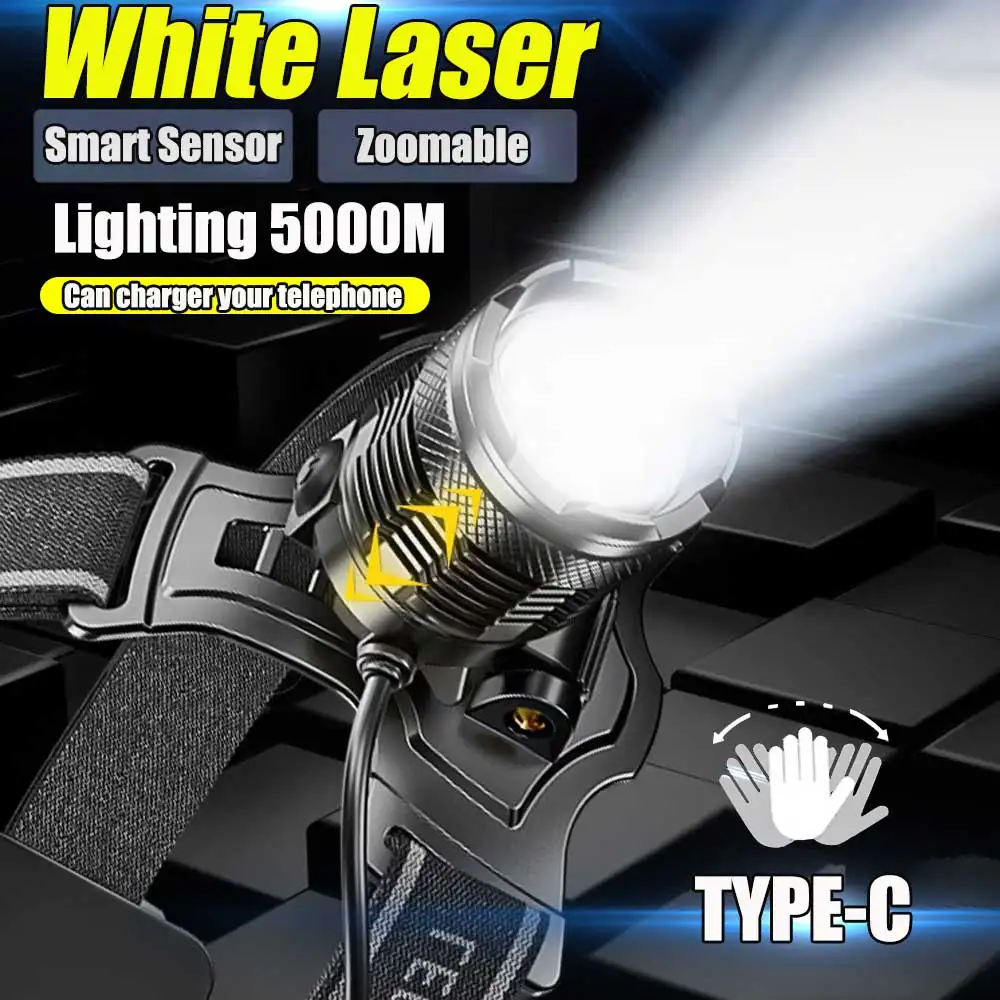 99000000Lums-1000W-White-Laser-High-Powerful-Sensor-Headlamp-Head-Torch ...