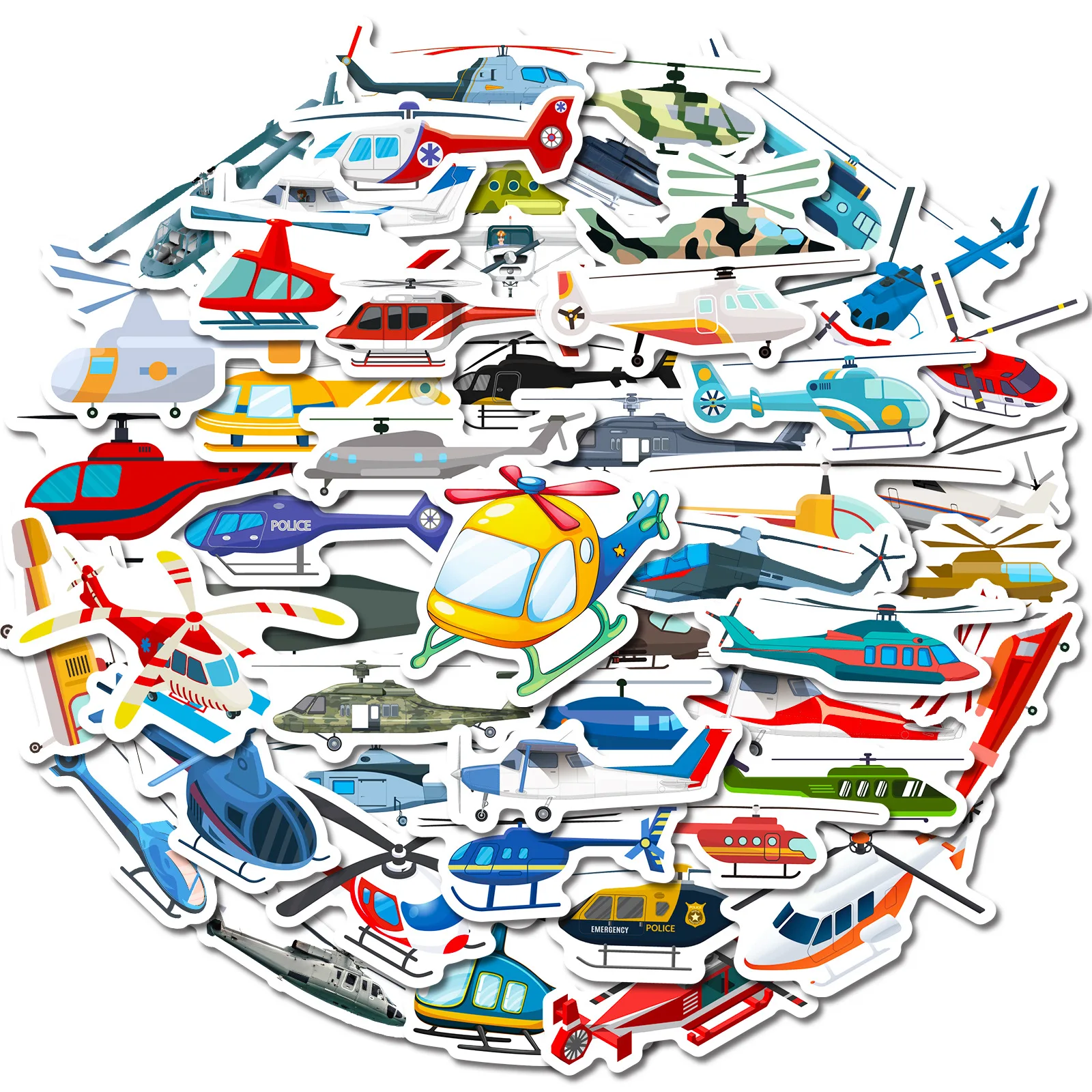 10-30-50PCS-Cartoon-Helicopterr-Stickers-Cool-Aeroplane-Graffiti-Decals ...