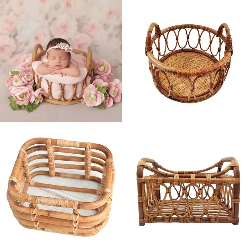 Newborn Photography Props Retro Bebe Basket Chair Infant Photo Recien ...