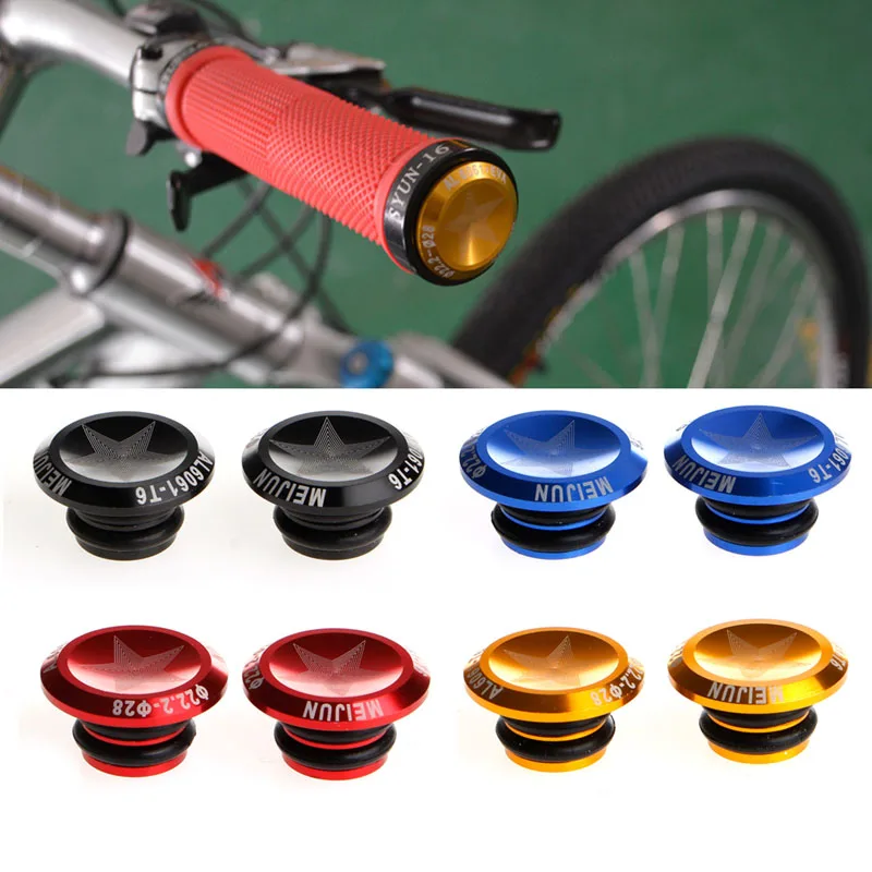 Y1UC-2-Pcs-Aluminum-Alloy-Bicycle-Handlebar-End-Caps-Grip-Bar-End-Caps ...