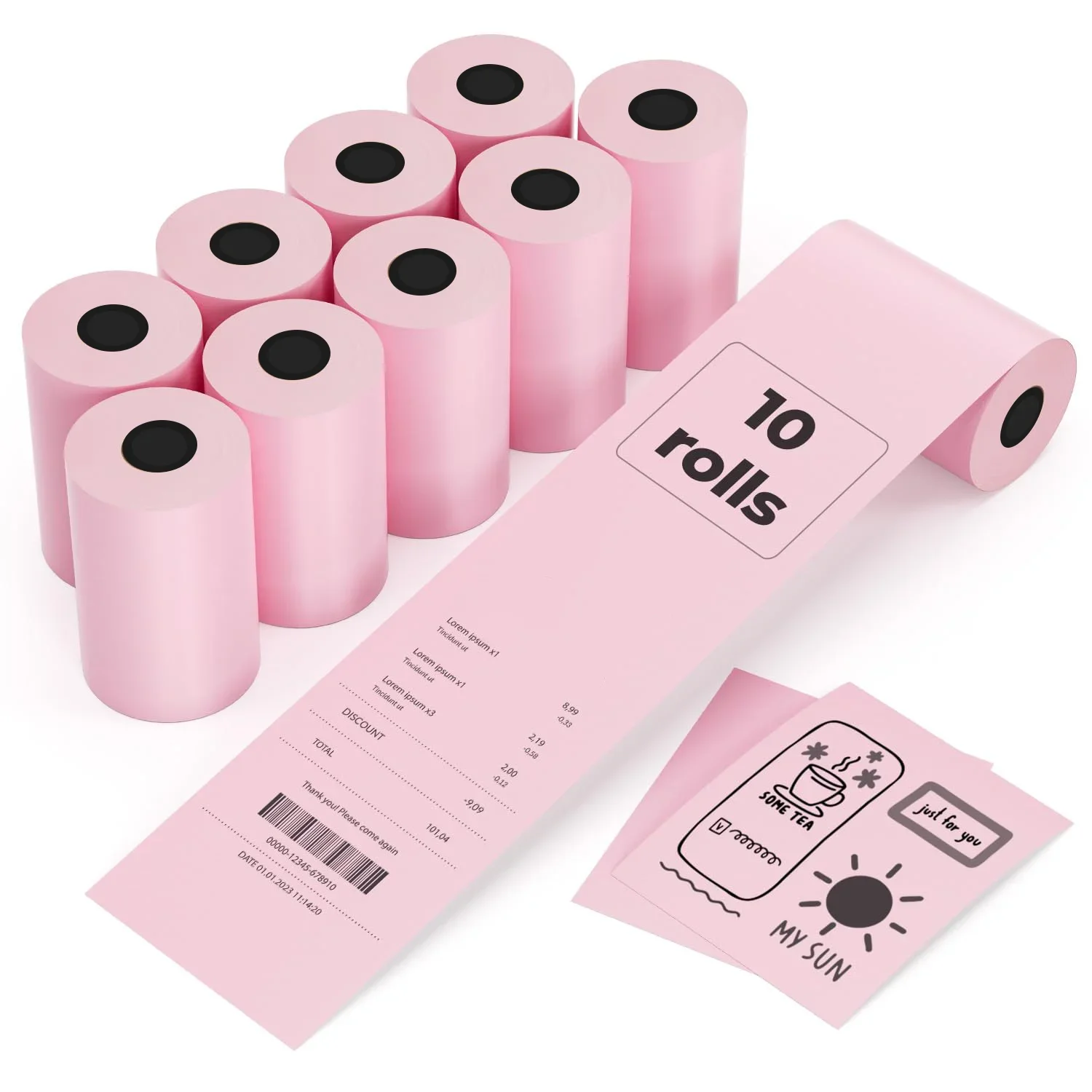 10Rolls-Cash-Registers-Papers-Pink-Thermal-Papers-BPA-Free-Fits-All ...