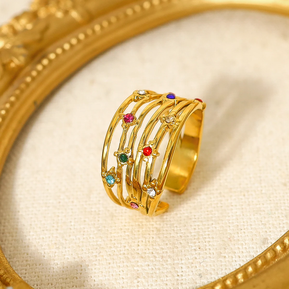 WILD-FREE-Trendy-Colorful-Crystal-Rhinestone-Rings-for-Women-Irregular-Luxury-Aesthetic-Designer ...