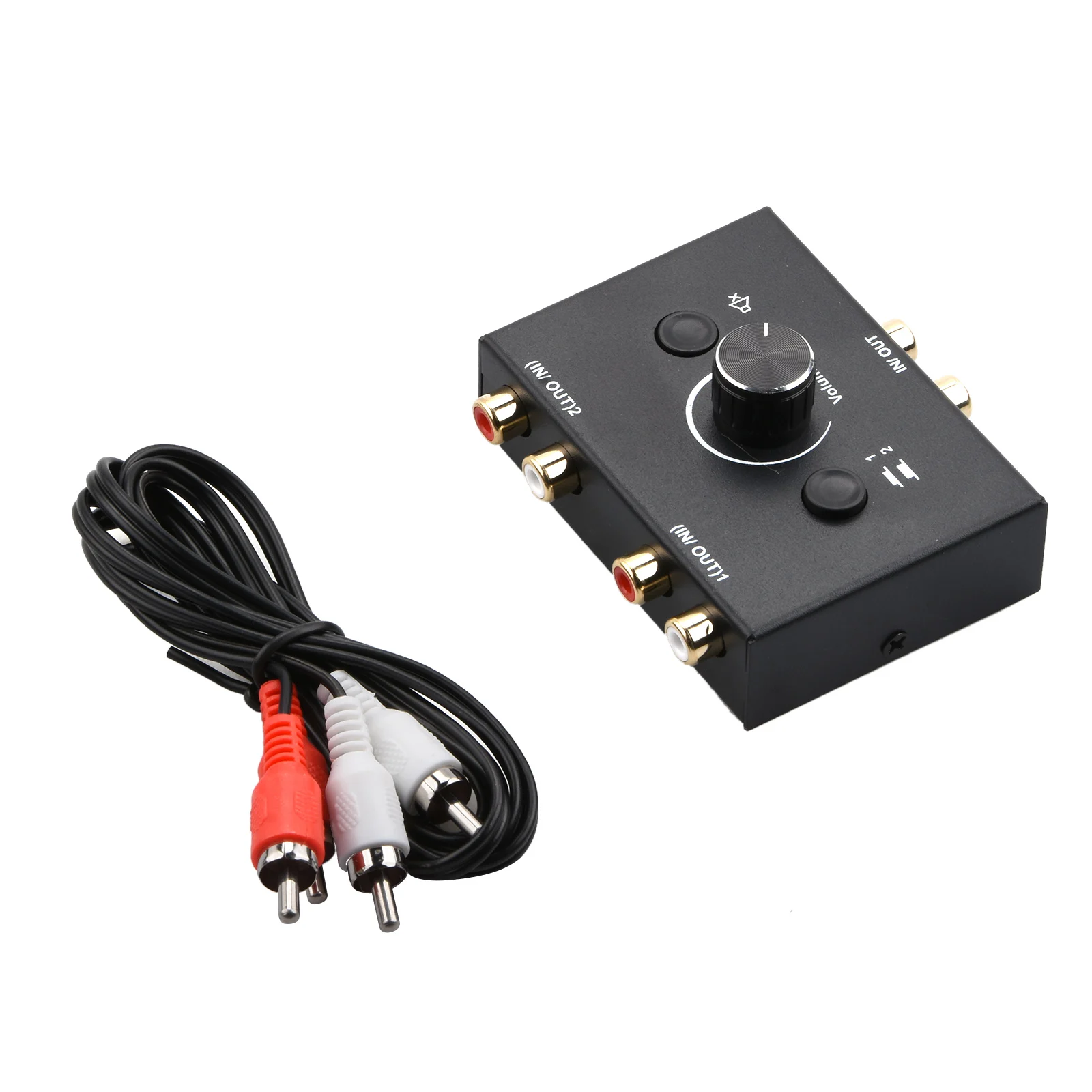 2x1 / 1x2 RCA Stereo Audio Switch Splitter R / L Stereo Audio Bi ...