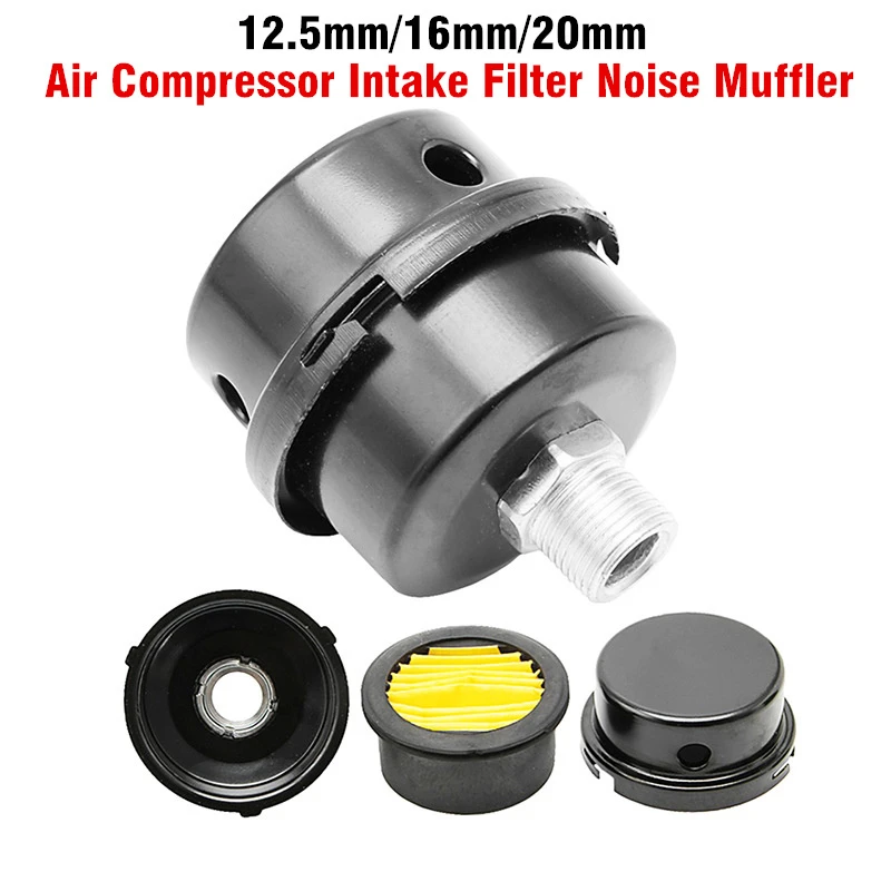 1/2'' 5/8" 3/4'' Oil less Air Compressor Intake Filter Noise Muffler ...