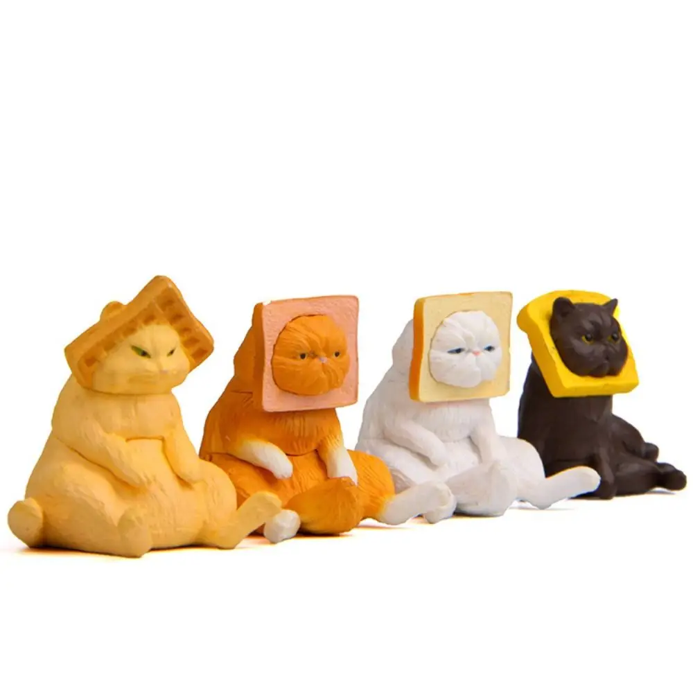4PC-Mini-Toast-Cat-Ornament-Cute-Garden-Kitten-Ornament-Kid-Children ...