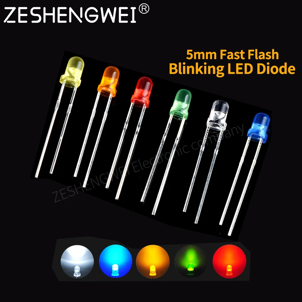 100pcs-5mm-White-Green-Red-Blue-Yellow-Light-Emitting-Diode-Automatic ...