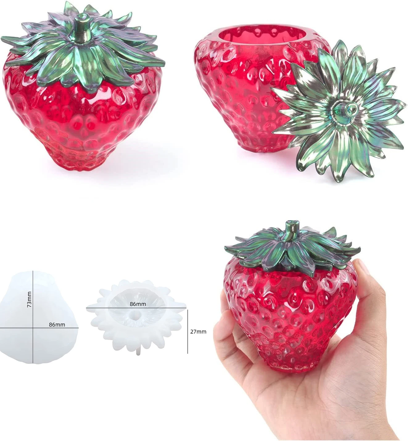3D-DIY-Storage-Box-Epoxy-Resin-Silicone-Mold-Strawberry-Crystal-Plaster ...