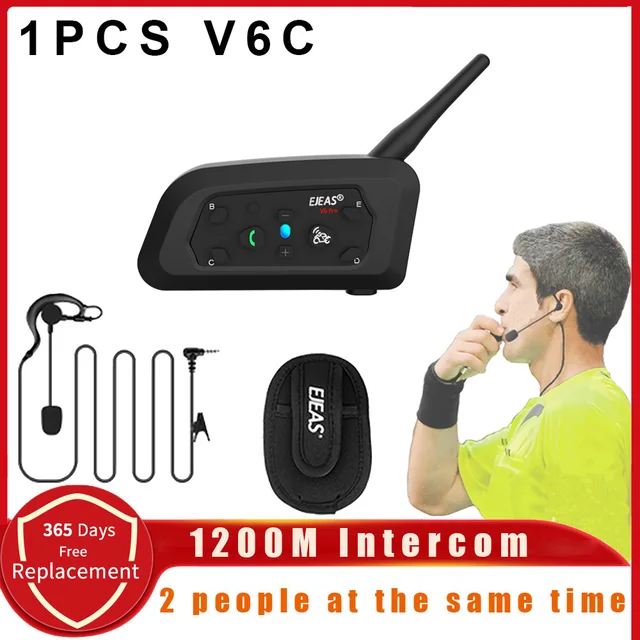 EJEAS V6C RPO Professional Football Referees Helmet Bicycle Intercom ...