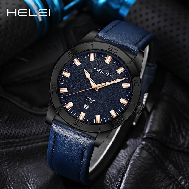 HELEI-Hot-Brand-New-Men-s-Watch-Trendy-Fashion-Quartz-Watch-Black ...