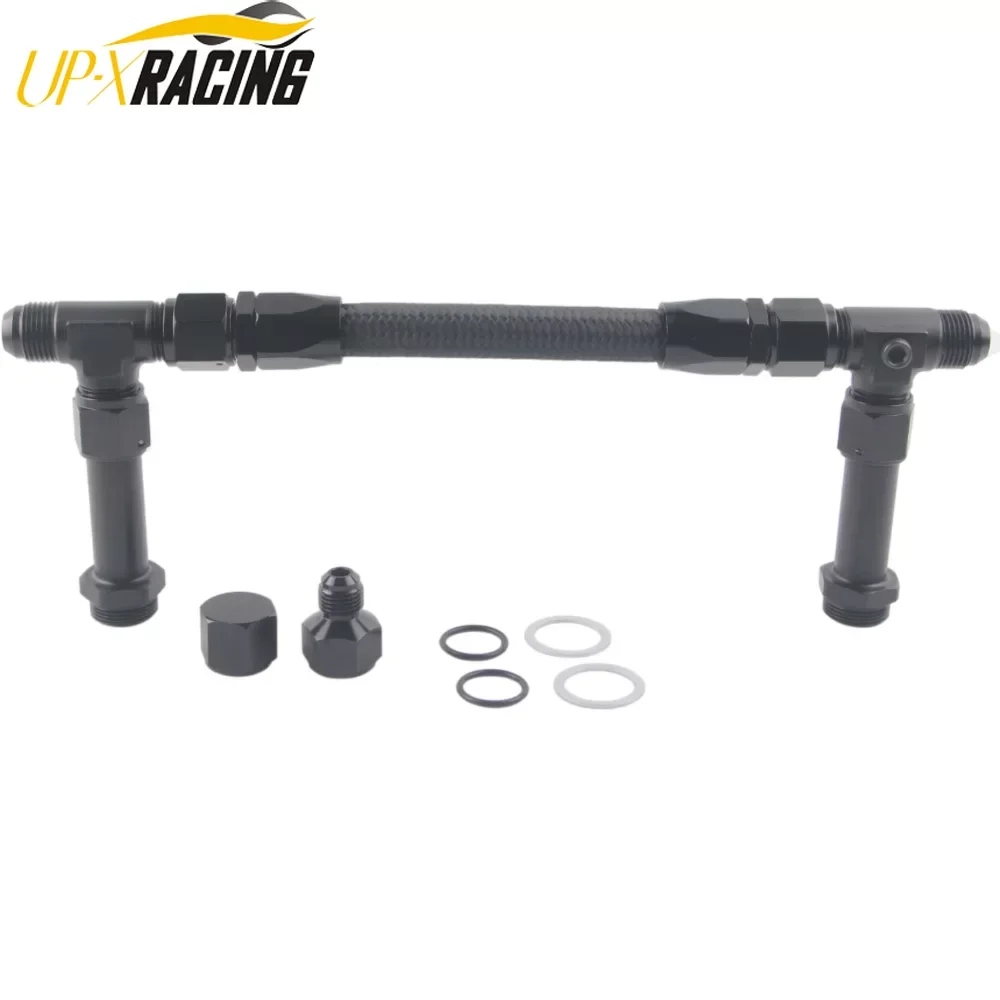 4150-Fuel-Line-Kit-8AN-Male-Flare-To-7-8-Braided-Carburetor-Dual-Inlet ...