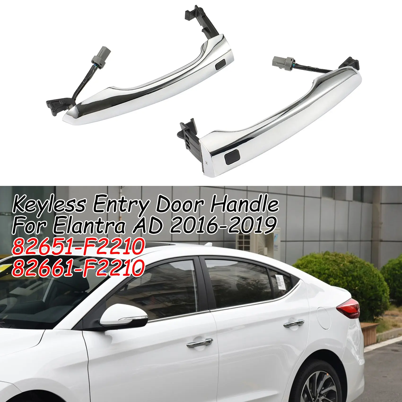 Car Outside Door Handle Replacement, for Hyundai Elantra AD 2016-2019 ...