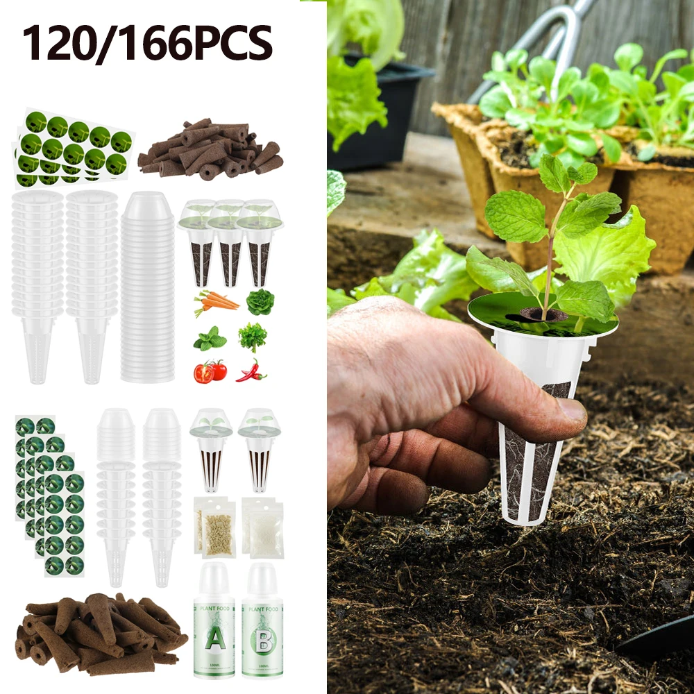 120-166Pcs-Hydroponic-Pods-Kit-Indoor-Reusable-Seed-Pod-Smart-Soil ...