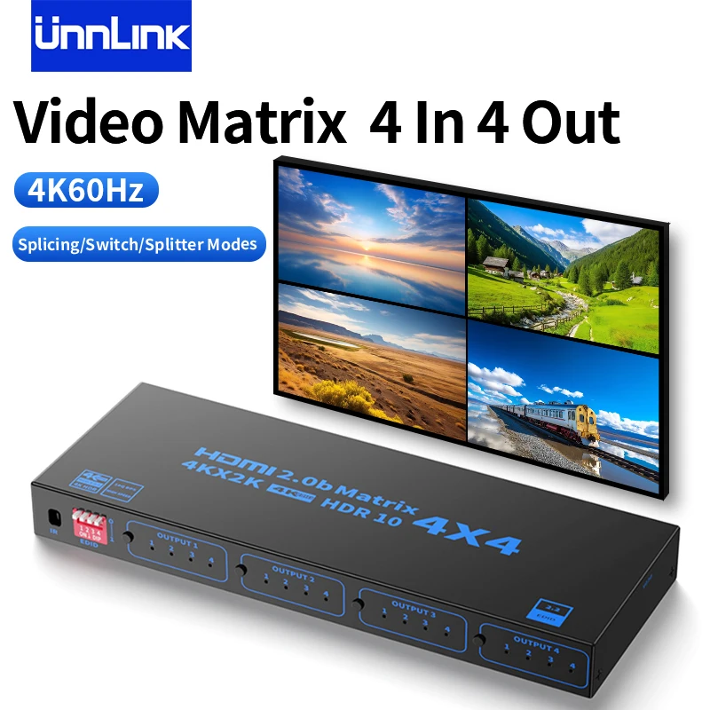 Unnlink-HDMI-Matrix-Video-Wall-Controller-Switch-Splitter-4K-60Hz-4-em ...