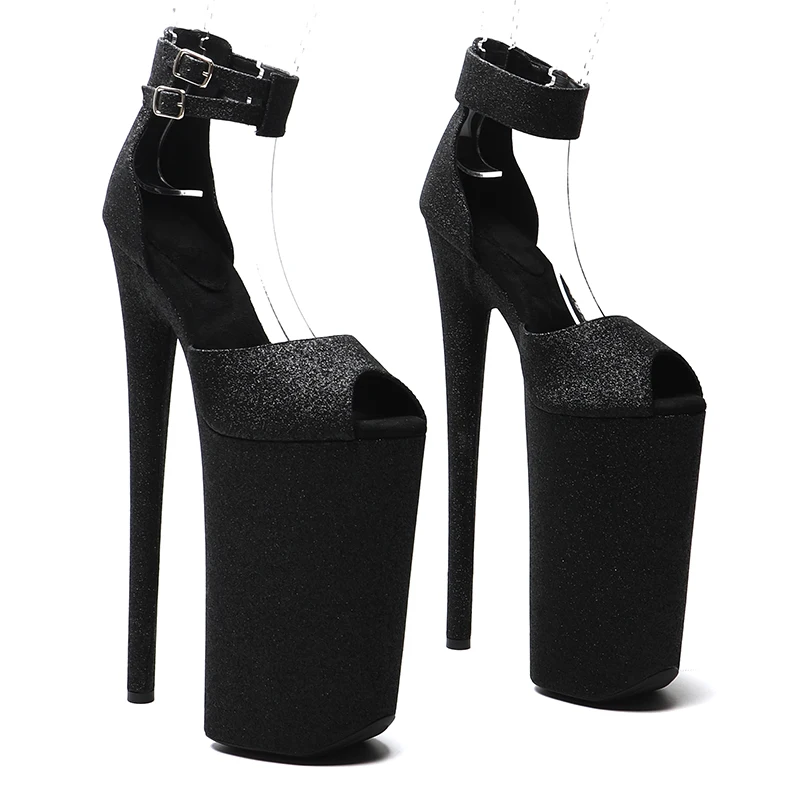 Leecabe-26CM-10inche-Glitter-PU-upper-Open-Toe-High-Heel-platform-sexy ...
