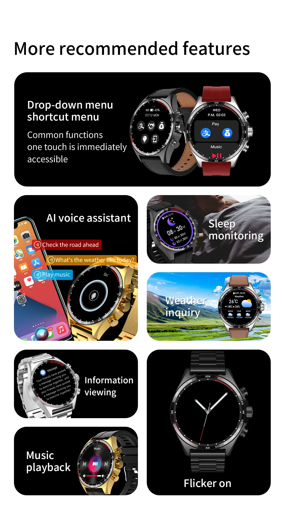 SK27 Business Smart Watch Men 1.58inch Bluetooth Call Compass NFC ...