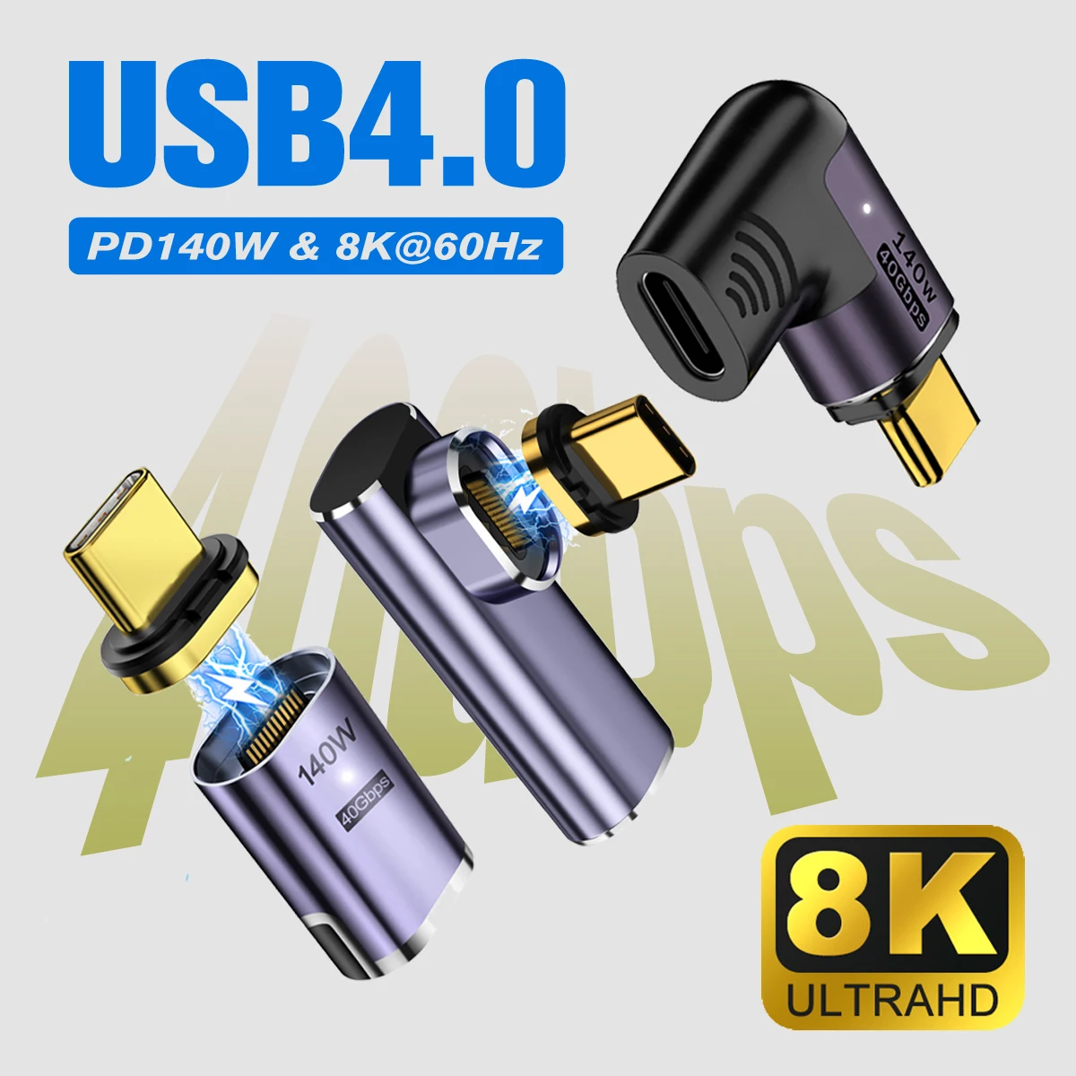 USB4-0-Magnetic-Adapter-Thunderbolt3-40Gbps-USB-C-Male-to-Female-140W ...