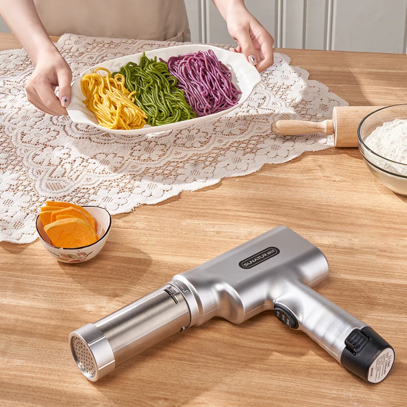 SUNATUR-Stainless-Steel-Pasta-Maker-Noodle-Maker-Gun-Handheld-Wireless ...