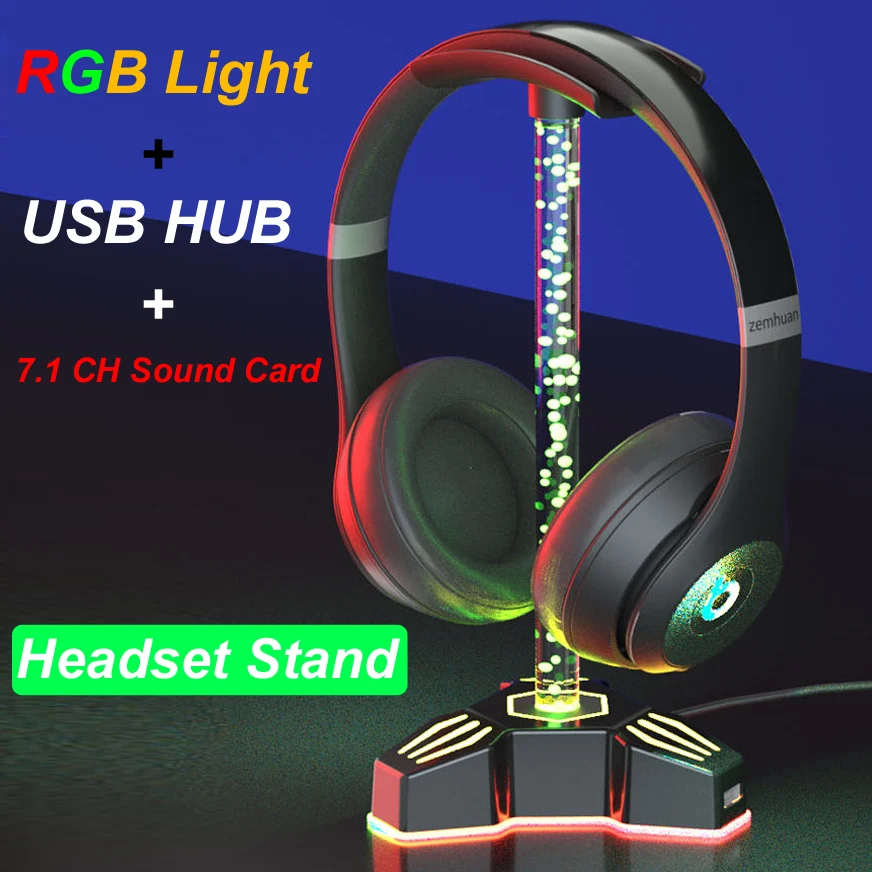 RGB-LED-Light-Bluetooth-Earphone-Headphone-Headset-Stand-Holder-Rack ...