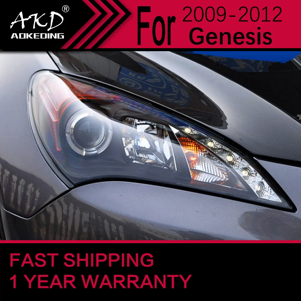Car Lights For Hyundai Genesis Coupe Led Headlight 2009-2012 Head Lamp ...