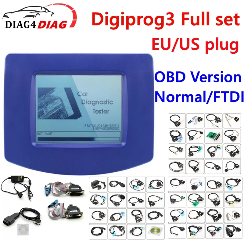 Digiprog3 Full set OBD Version Normal/FTDI EU/ES plug Original CPU FTDI CHP Digiprog 3 V4.94 ...