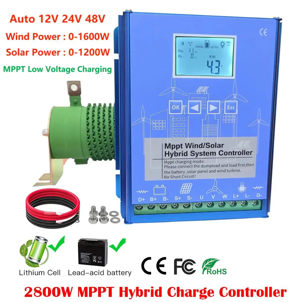 12V-24V-48V-2800W-50A-Hybrid-Wind-Solar-Charge-MPPT-Controller-Solar ...