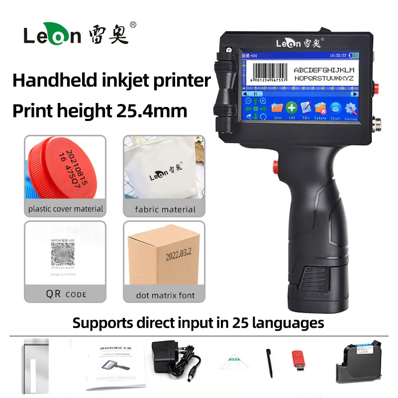 25.4mm Handheld Printer Portable Small Inkjet Coding Machine Production ...