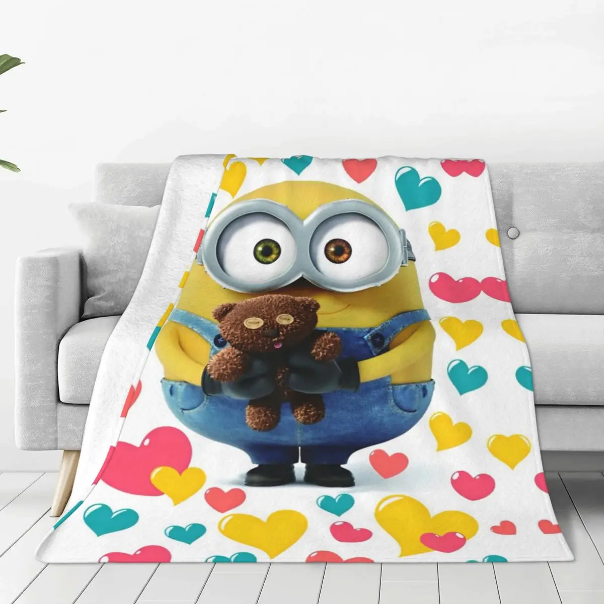 Kawaii-Despicable-Me-Minions-Blanket-Cartoon-Warm-Soft-Plush-Throw ...