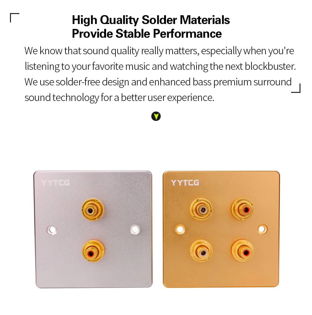 Panneau audio RCA femelle plaqué or,plaque de borne de haut-parleur ...