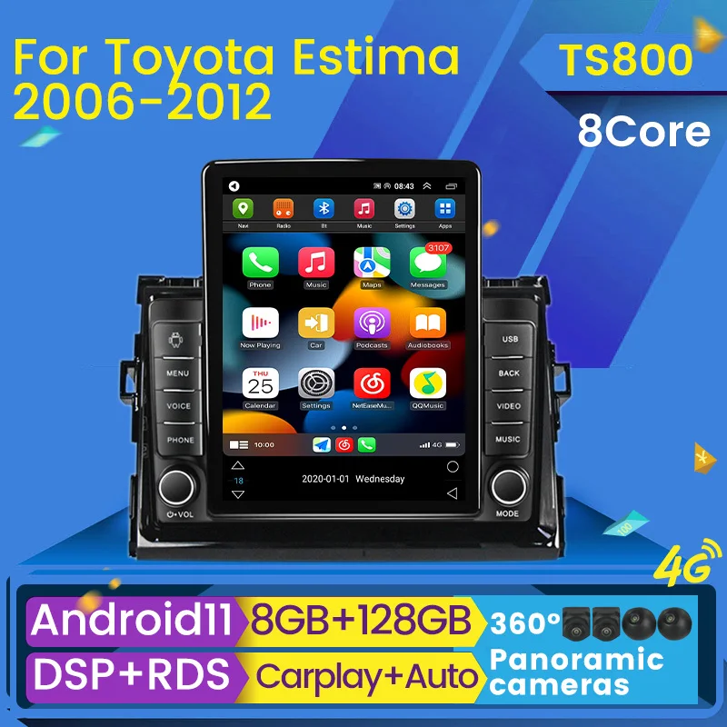 Tesla Style TS800 8G+128G Android 11 IPS Screen Car Radio Multimedia ...