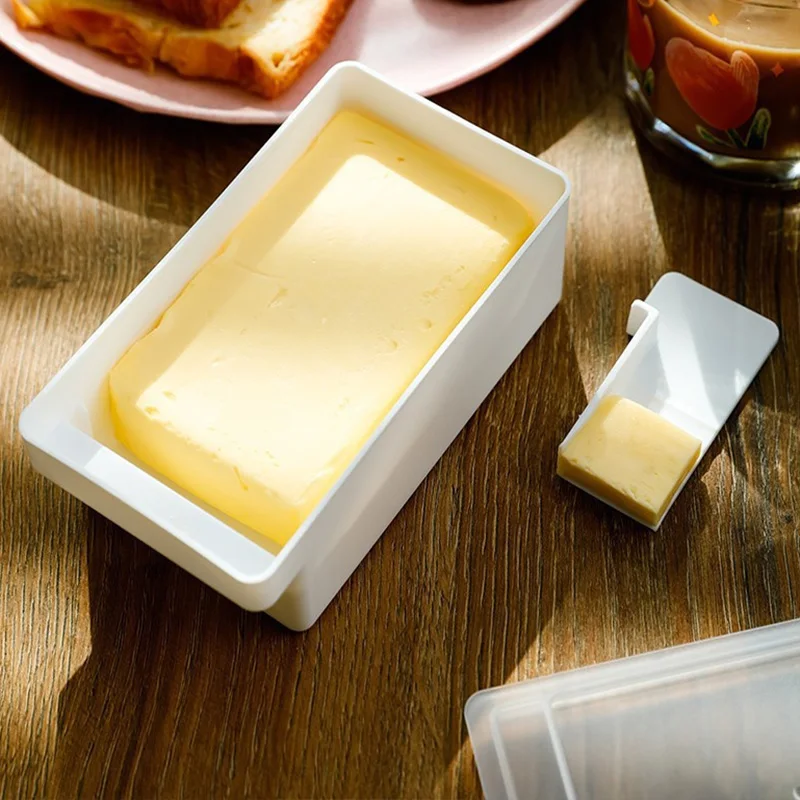 1pc 16.9cm Food-Grade Butter Storage Box with Built-in Cutter & Lid for ...